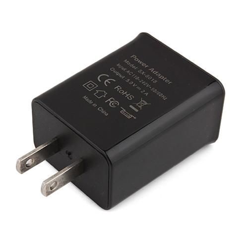 wholesale 2A 10W Dual USB Power Adapter USA Plug Black-52701